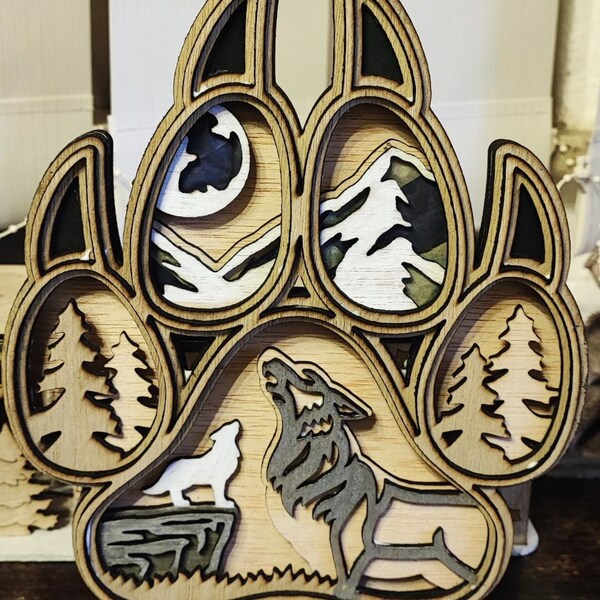 C138-wolf - Scroll Saw Pattern (pdf, Dxf, Svg, Eps) - Etsy