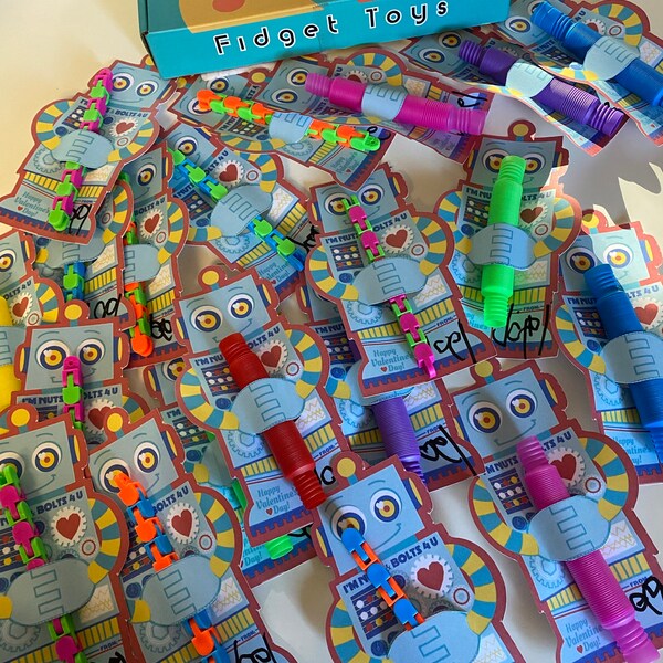 Cute Robot Valentine's Day Printable Card With Treat Holder Non Candy ...