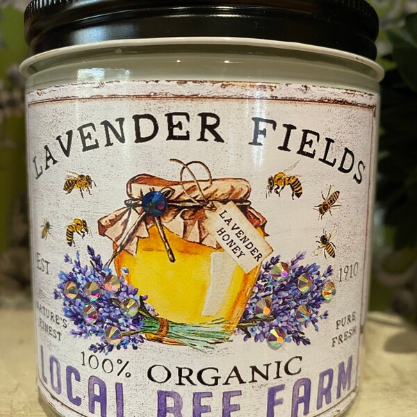 Bees and Lavender Farm Sign Modern Farmhouse Honey Bee Wall Art Sign ...