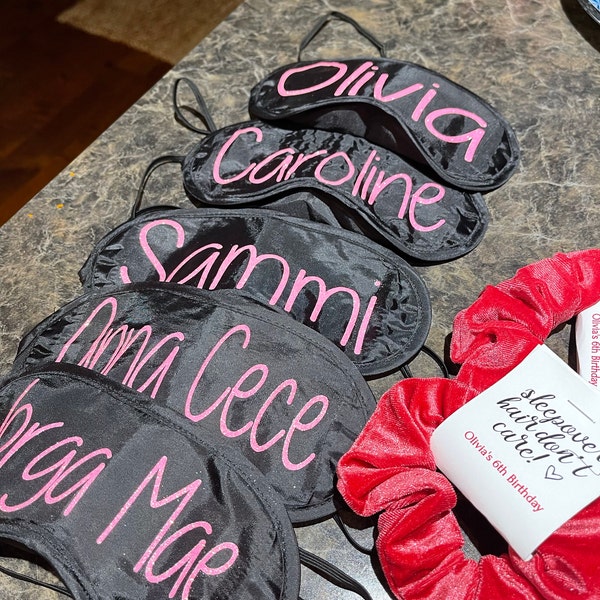 Personalized Sleep Masks-- Great for Dance, Parties, Cheer, Bridesmaids ...