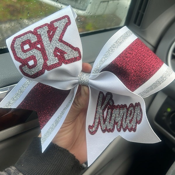 The ULTIMATE Custom Glitter Monogrammed Cheer Bow - Etsy