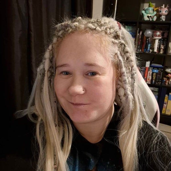 White Blonde Dreadlock Extensions Double or Single Ended, Synthetic ...