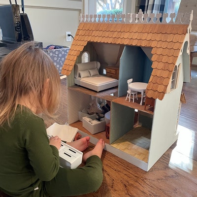 Adelaide Scoop Arm Sofa Pearl White Macy Mae 1:12 Scale Miniature ...