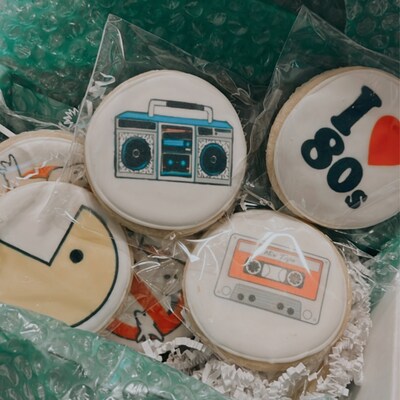 1980s Themed Decorated Sugar Cookies 80s Party Favors 1980s Themed ...