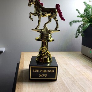 Pink Unicorn Trophy With Custom Engraving - Etsy