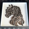 Multilayer Horse Laser Cut File 3D Horse Mandala Layered Dxf Dwg ...