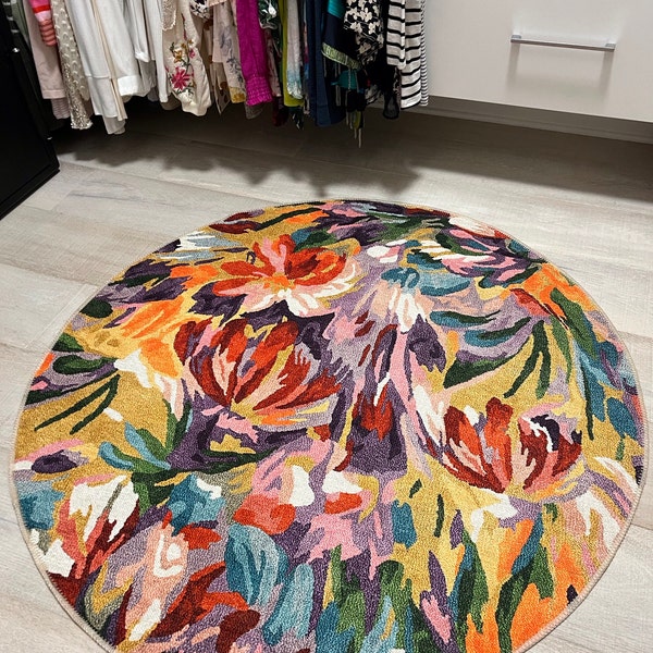 Round Moon Face Figure Rug, Modert Art Design Rug, Stars Figured Rug ...