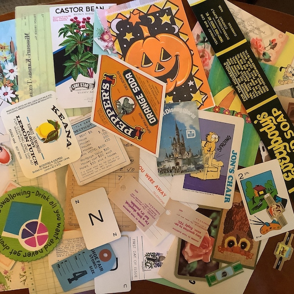 Vintage Ephemera Pack - Set of 30 Assorted Pieces - Mixed Media Paper ...