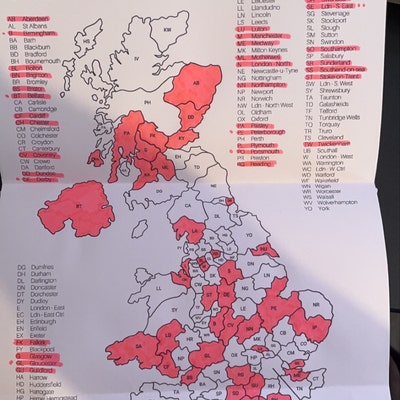 EDITABLE UK Sales Map, Business Postcode Sales Map, Color in Map, Etsy ...