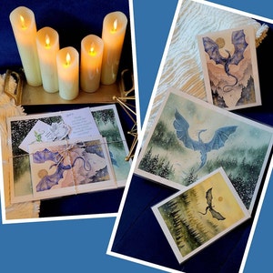 Fairy Art Watercolor Print Mushrooms in Autumn Fantasy Art. Dragon Art. Whimsical. Illustration ...