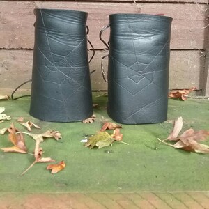 Black Leather Bracer Fantasy Spiderweb Armguard Cosplay - Etsy