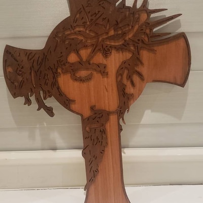 Jesus and Cross Laser Cut File. Vector File for Laser Cutting. Wall Art ...