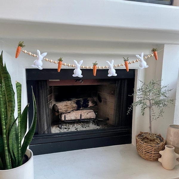 Easter Garland, Bunny Garland, Carrot Garland, Spring Decor, Rabbit ...