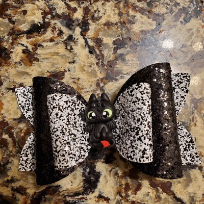 Dragon Bow...toothless Bow...light Fury Bow..glitter Bow..5 Inch Bow ...