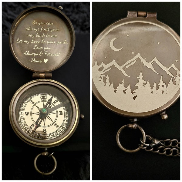 Personalized Compass Christmas Gift for Grandchildren | Engraved ...