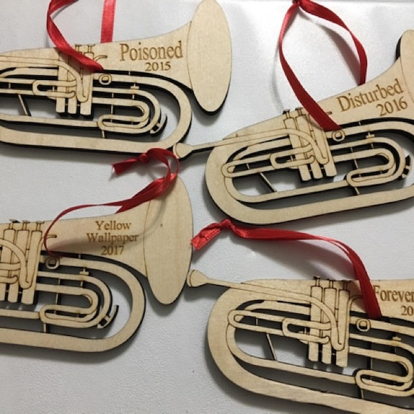 Laser Cut and Engraved Wooden "baritone" Ornament - Etsy