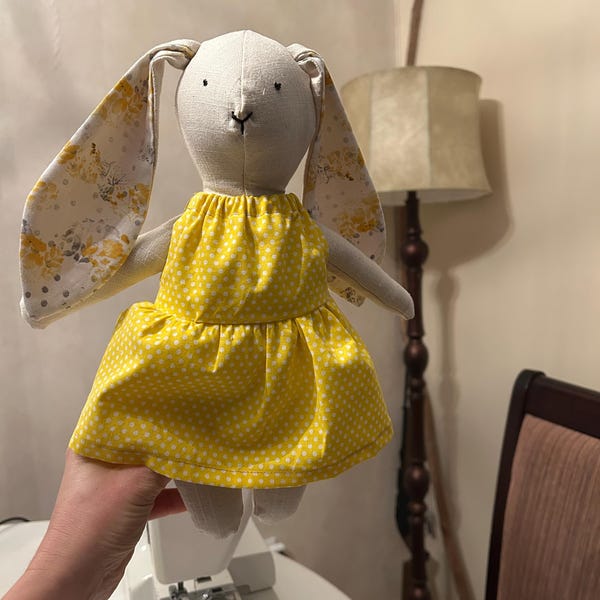 Basic Bunny PDF Sewing Pattern | DIY Linen Rabbit Sewing Tutorial ...