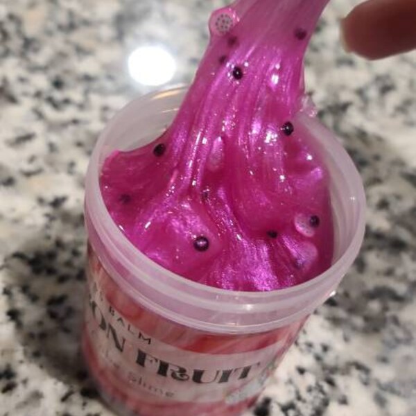 Dragon Fruit Jelly Cube Slime Pink Clear Scented Slime, Birthday Party ...