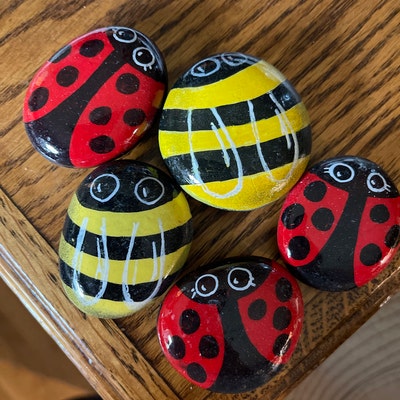 Set of 10 Adult Coloring Rocks, Zentangle Painted Rocks Kit, DIY ...