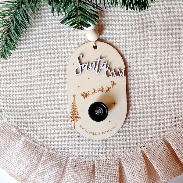SVG Laser Cut File Santa Cam Ornament | Christmas Tree Ornament ...