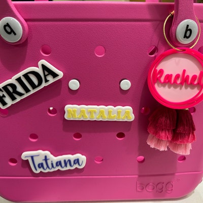 Monogram Bag Tag Bogg Bag Tassel Beach Tote Charm Personalized Bag ...