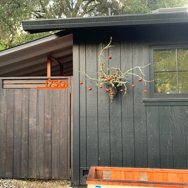 Modern House Numbers - Orange With Black Acrylic - Contemporary Home ...