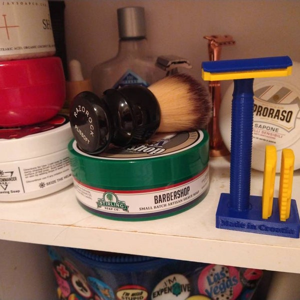 Wall Mount Safety Razor Holder by Superior Cuts - 3D Printed / Easy ...