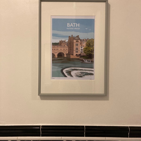 Bath, Pulteney Bridge, England. HAND SIGNED Art Print/travel Poster by ...