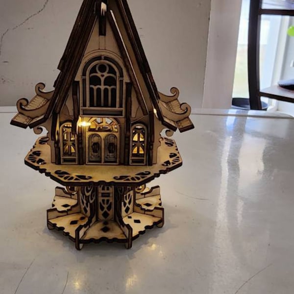 Garden Stake Elf House - Laser Cutting File, SVG Vector Plan of 3d ...