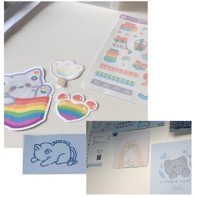 Yellow Aesthetic Illuminating Sun Kawaii Cute Cats Weather Sticker ...