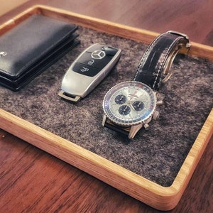 Catch All Tray Wooden Desk Tray for Jewelry, Keys, Watch, Glasses, Pens ...
