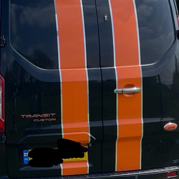 Transit Custom Badge Inlays Insert Back Door Vinyl Graphics Colour ...