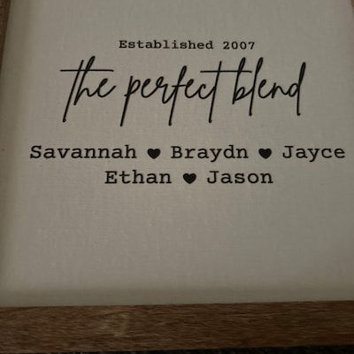 The Perfect Blend Family Signs Personalized Perfect Blend Sign, Blended ...