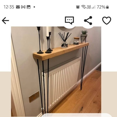 Rustic Radiator Shelf Console Table All Black - Etsy UK