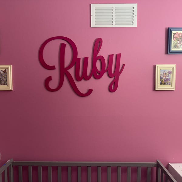 Girly Swirly Calligraphy Laser Cut Name Sign for Above a Bed or Crib - Etsy