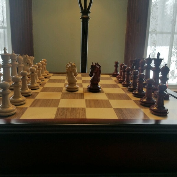 Danum Series 4.4" Premium Staunton African Padouk and Box Wood Chess ...