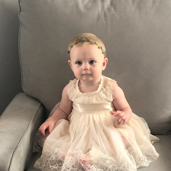 White Baby Dress, Girl Baptism Dress, Baptism Cake Topper, Taufkleid ...