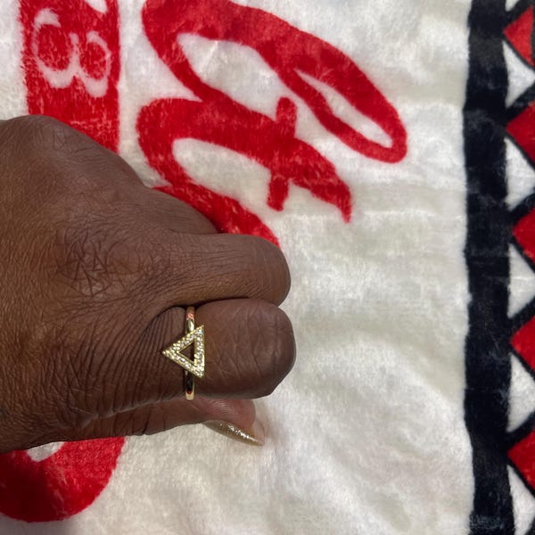 Alpha Gamma Delta Duchess Ring / 14k Gold Plated Brass / Polished Black ...