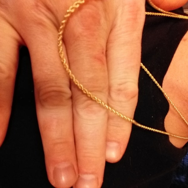 10K Gold Rope Chain Gold Rope Chain Necklace 2mm 2.2mm 2.6mm 3.2mm 4 ...
