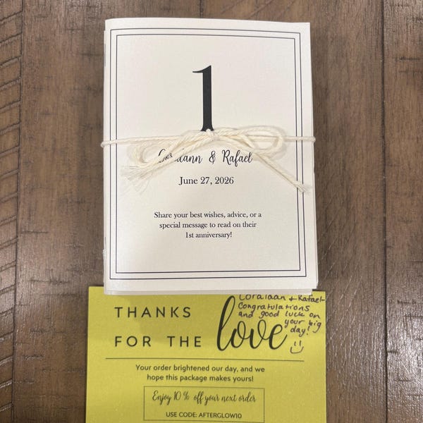 Personalized Table Booklet for Messages, Advice, & Wishes - Guest Book ...