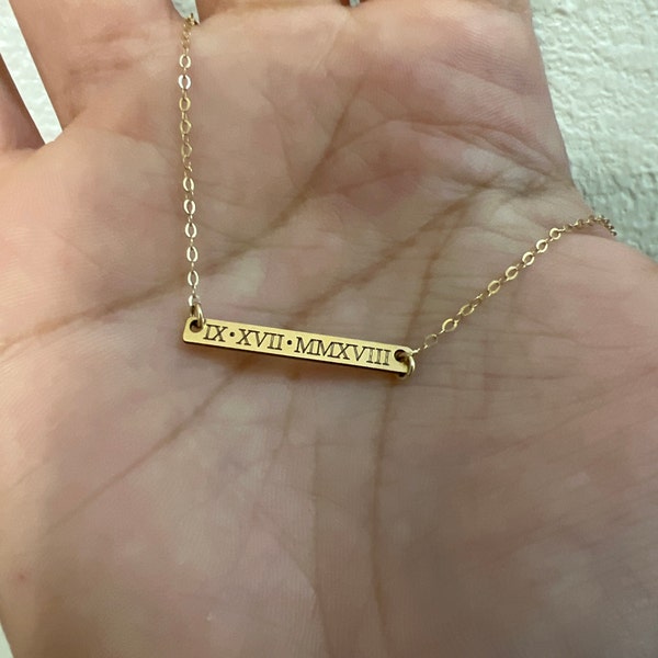 Skinny MINI Bar Necklace, Personalized Gold Bar, Customized Gold Bar ...
