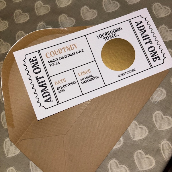 Personalised Concert Ticket Birthday Reveal Gift Admit One Ticket Gift ...