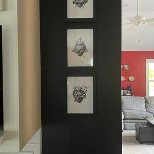 Black Three Hearts Printable Wall Art Collection Catholic Home Decor ...