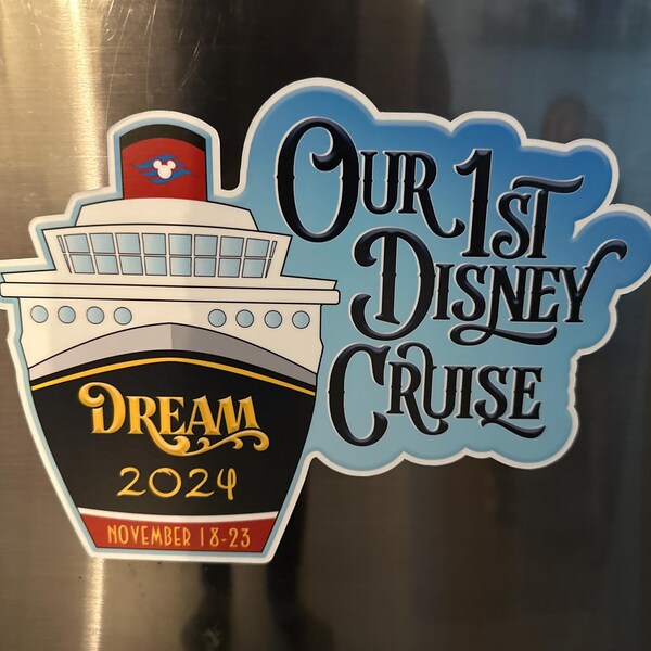Our 1st Disney Cruise Ship Name Tag Family Magnet Personalized Disney ...