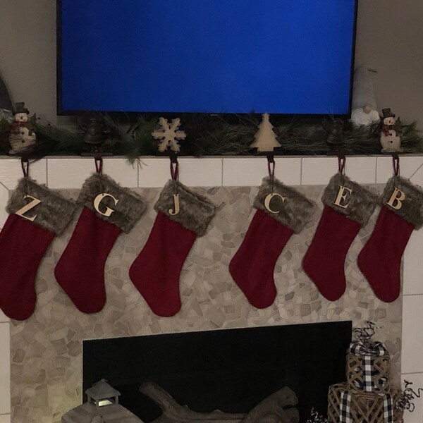 Wooden Letter for Stocking, Christmas Stockings Letter Cutout Kids ...