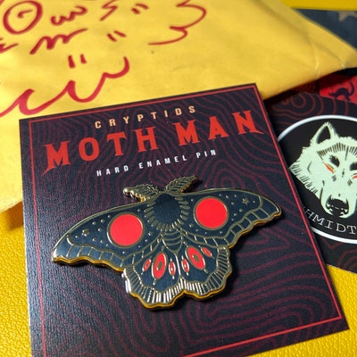 Mothman Moth Enamel Pin - Etsy
