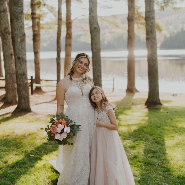 Faux Bridal Bouquet With White Flowers and Anemones, Bridesmaid Bouquet ...