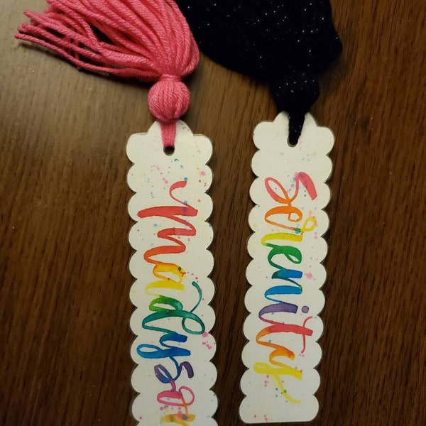 Personalized Bookmark Custom With Watercolor Hand Lettered Calligraphy ...