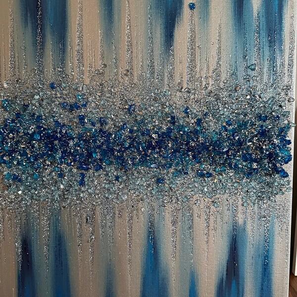Glitter Glass Painting, Glitter Painting, Glitter Art, Silver Glitter ...