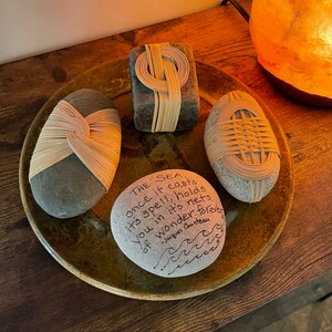 Large Cane Wrapped Rock/zen Rock/wrapped Stone/japanese Basketry Style ...